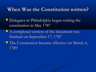 The us constitution power point | PPT