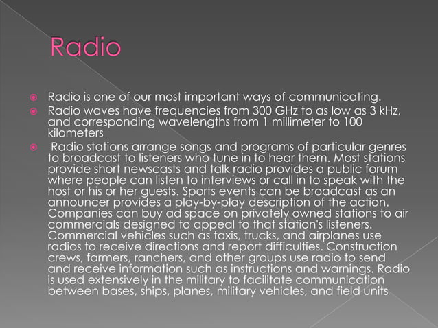 The use and importance of radio waves | PPTX