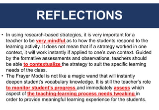 The use of adapted frayer model in developing vocabualary knowldge | PPT