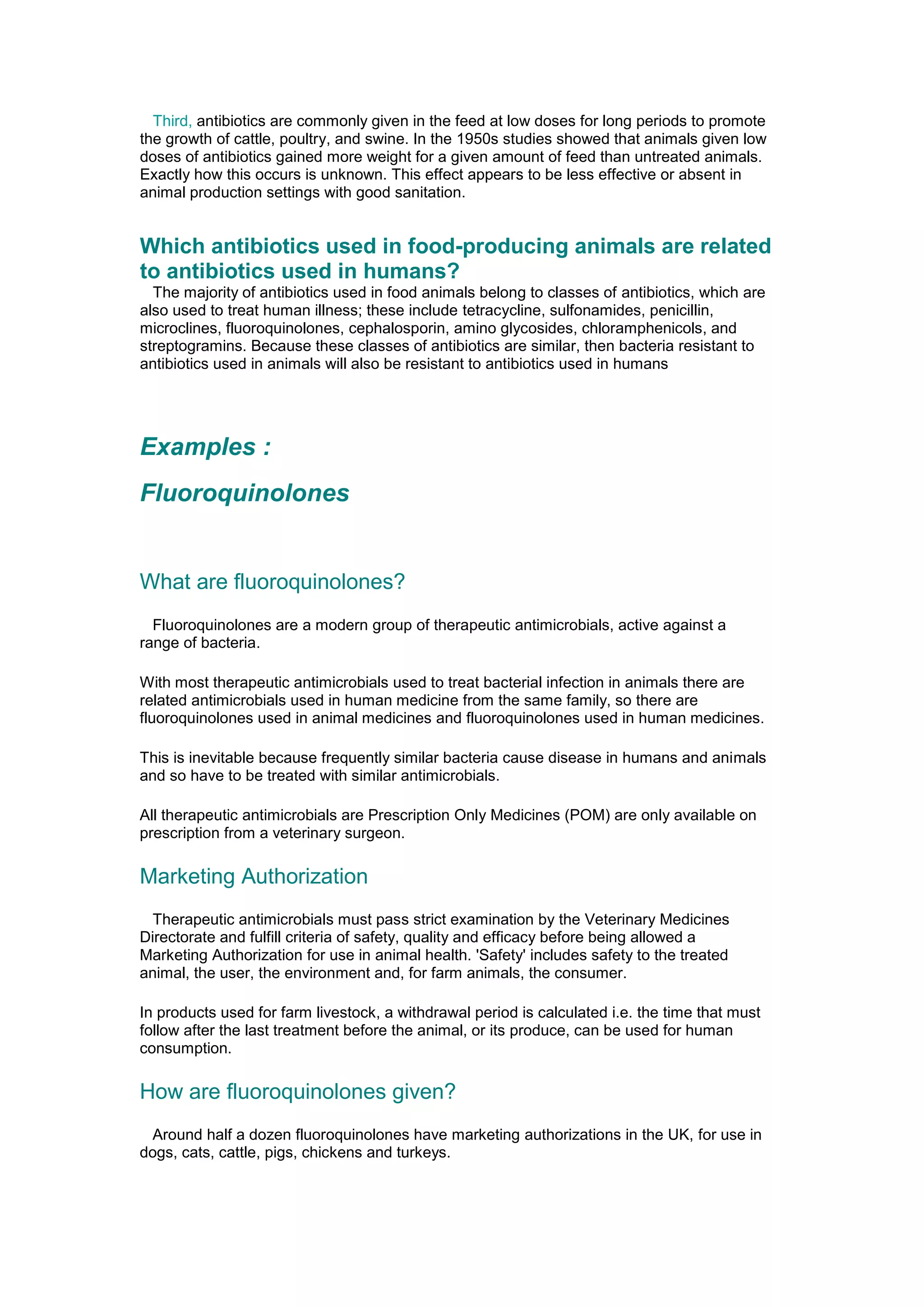 The Use Of Antibiotic In Food Producing Animals , | PDF