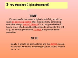 The use of anti D (rcog guidelines) | PPT