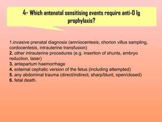 The use of anti D (rcog guidelines) | PPT