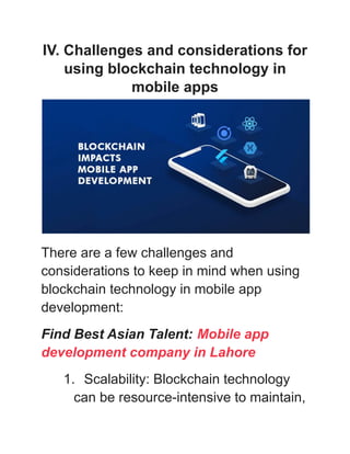 The Use Of Blockchain Technology In Mobile Apps.pdf | Computer Software and Applications | Computing