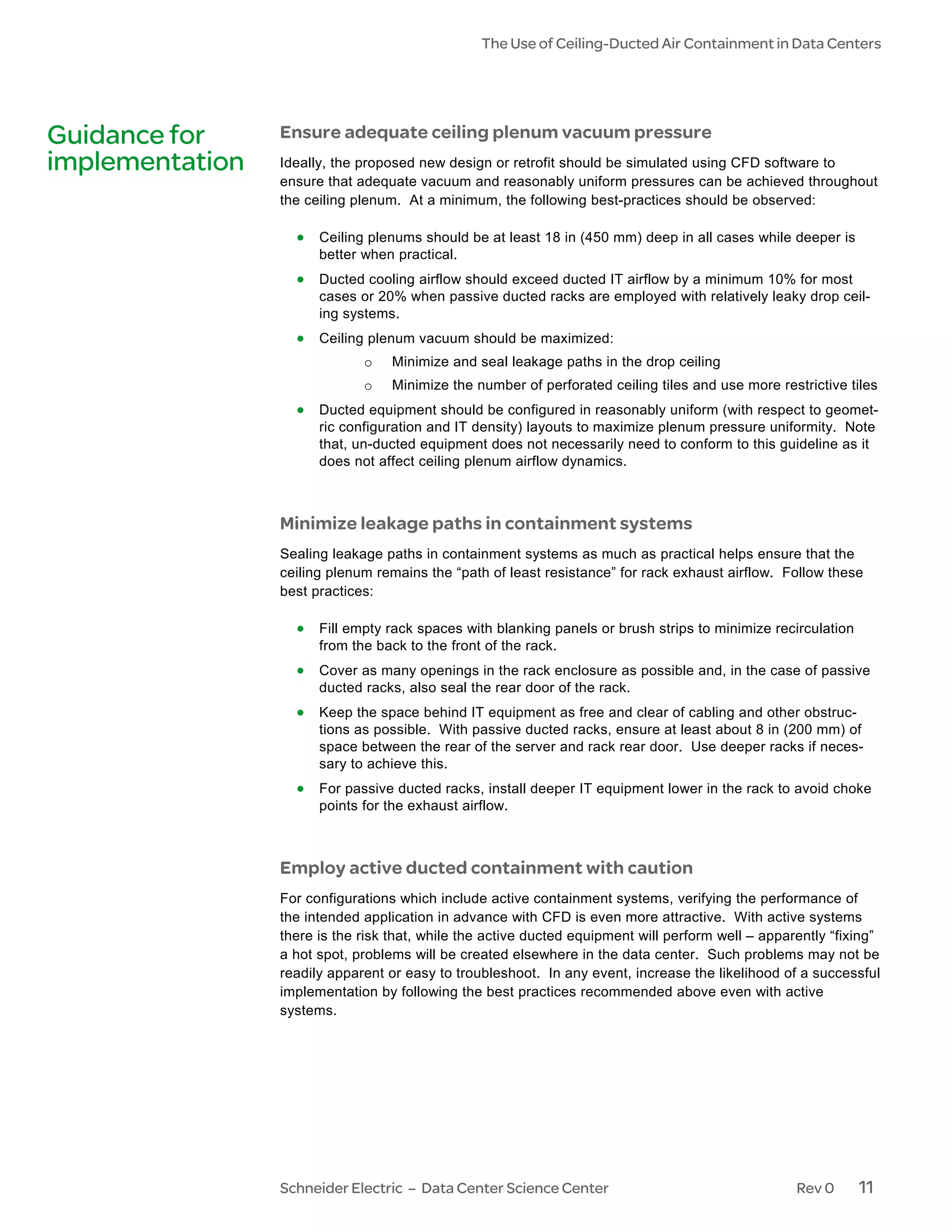 The Use of Ceiling Ducted Air Containment in Data Centers | PDF