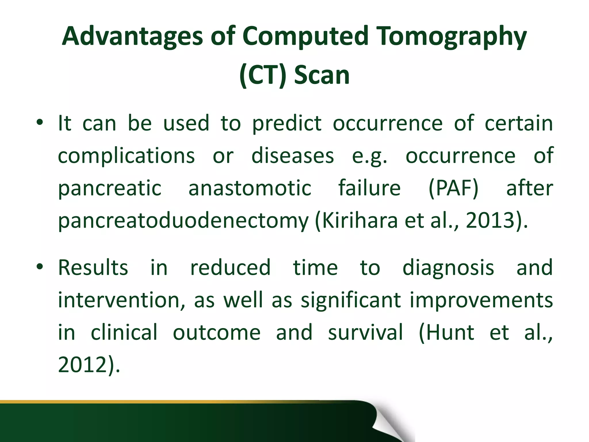 The use of computed tomography (CT) scan presentation | PPTX