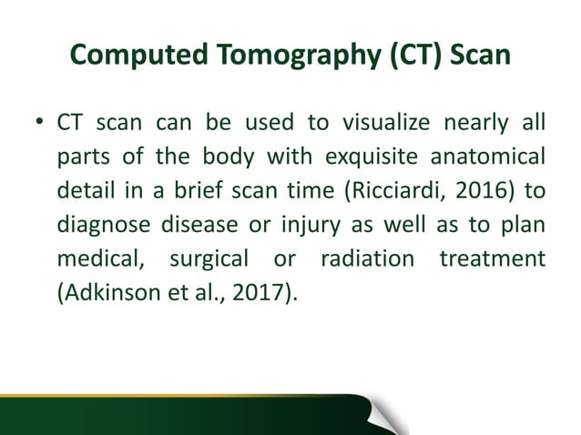 The use of computed tomography (CT) scan presentation | PPTX | Medical ...