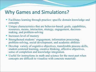 The Use Of Computer Simulation And Gaming To | PPT