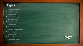 The use of corpora in ELT | PPTX