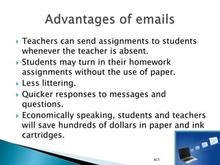 The Use Of Emails And Blogs In Education | PPTX