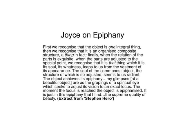 The use of epiphany by james joyce | PPTX | Poetry | Books and Literature
