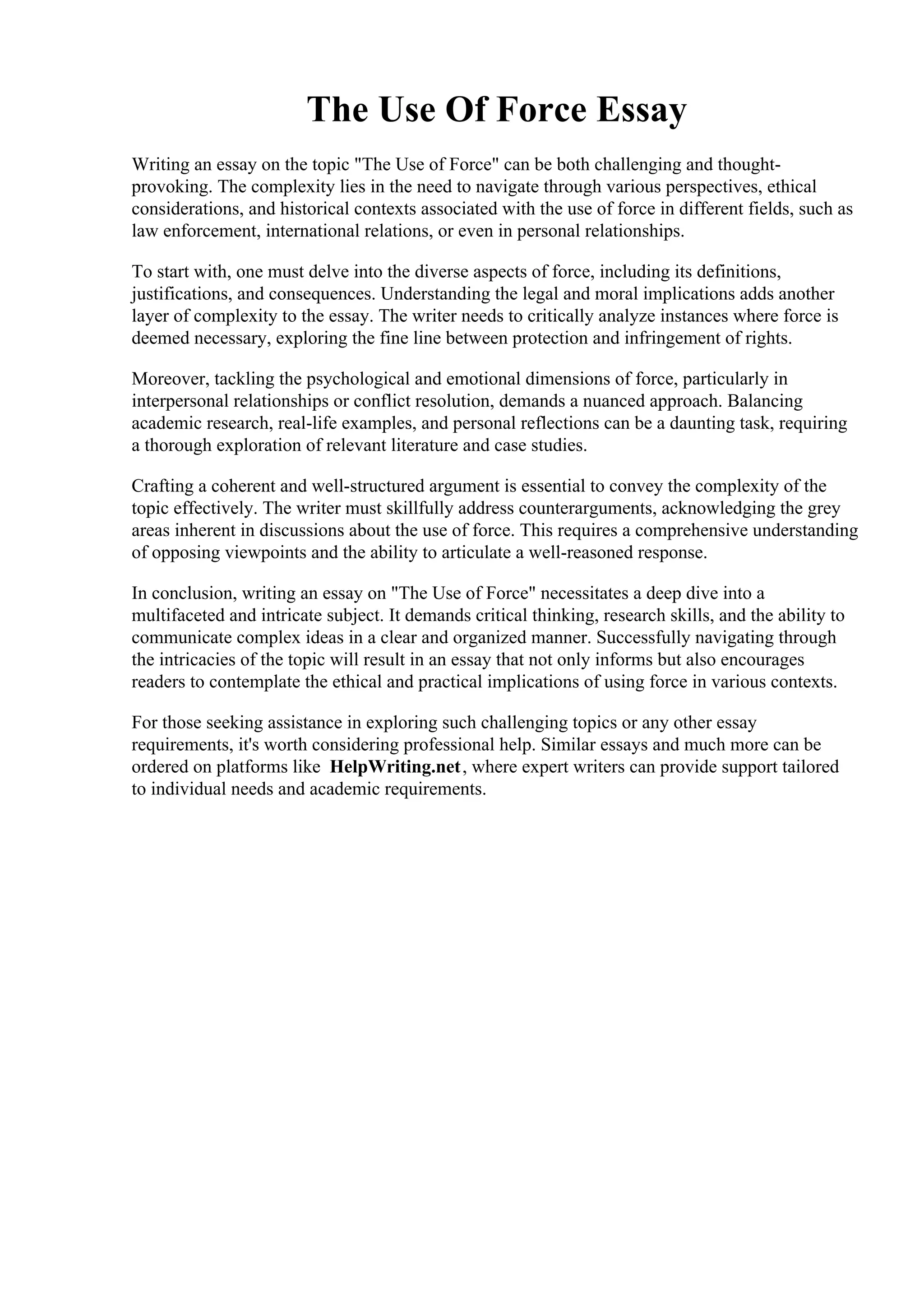 The Use Of Force Essay.pdf