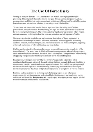 The Use Of Force Essay.pdf