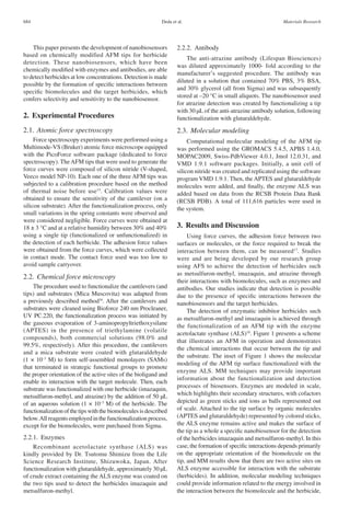 The use of functionalized afm tips as molecular sensors in the detection of pesticides ...