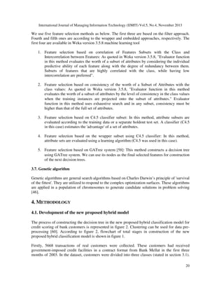 The Use of Genetic Algorithm, Clustering and Feature Selection Techniques in Construction of ...