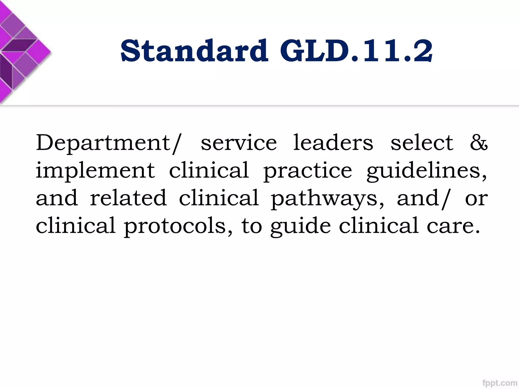 The use of guidelines and clinical pathways | PPTX
