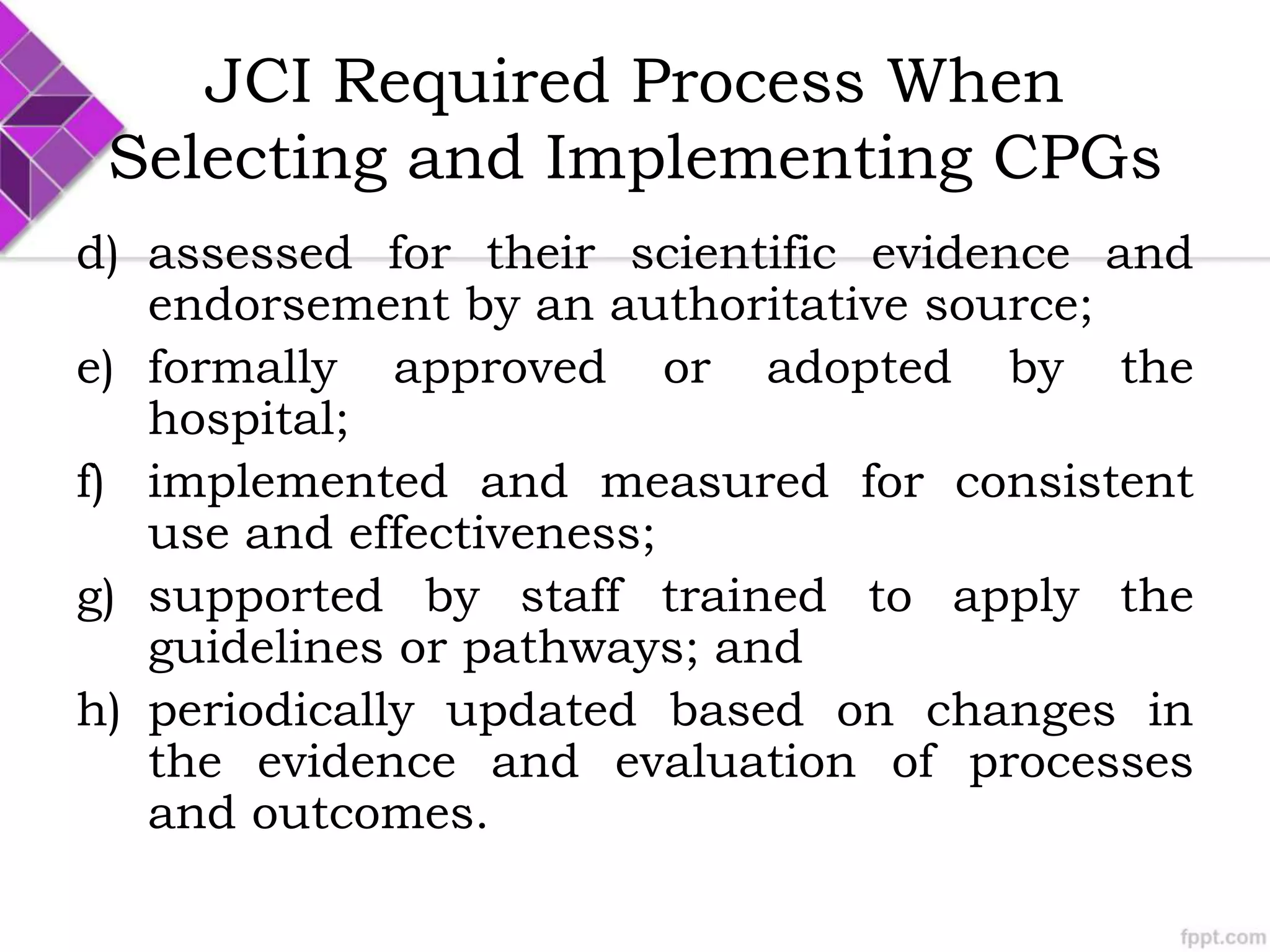 The use of guidelines and clinical pathways | PPTX
