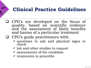 The use of guidelines and clinical pathways | PPTX