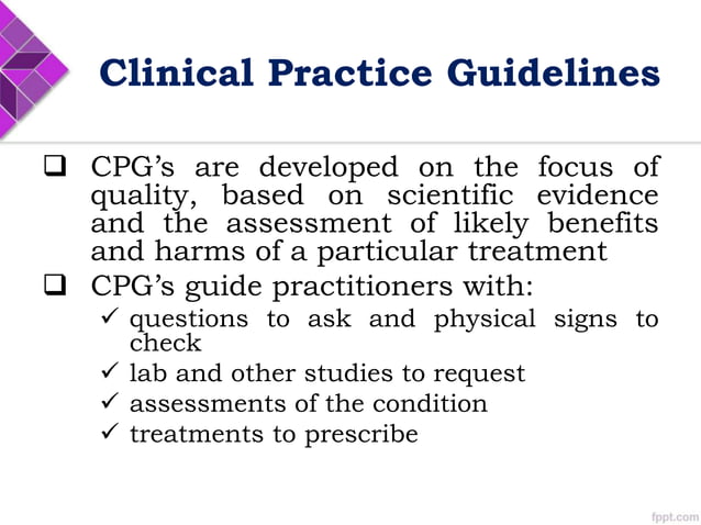 The use of guidelines and clinical pathways | PPTX | Healthcare ...