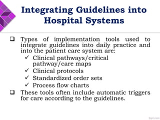 The use of guidelines and clinical pathways | PPTX