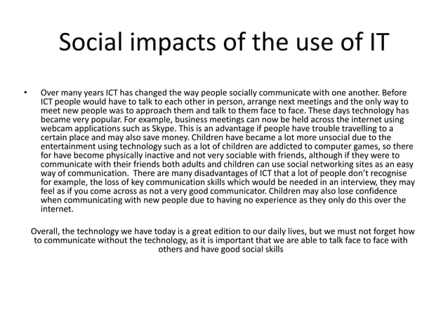 The use of ict | PPT