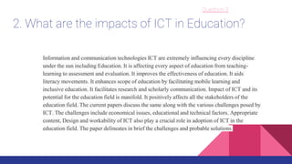 The use of ict in education | PPTX