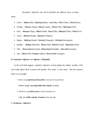 The Use of Kapampangan Adjectives | DOCX