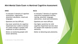 The Use of MMSE and MoCA in Psychiatry.pptx | Brain and Nervous System ...