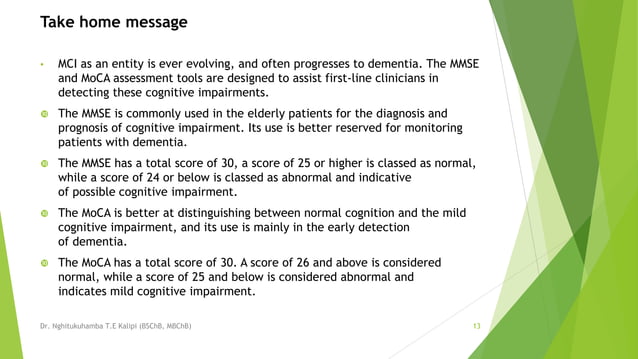 The Use of MMSE and MoCA in Psychiatry.pptx | Brain and Nervous System ...