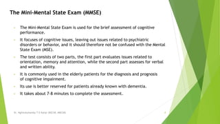 The Use of MMSE and MoCA in Psychiatry.pptx | Brain and Nervous System ...