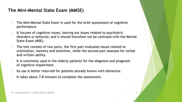 The Use of MMSE and MoCA in Psychiatry.pptx | Brain and Nervous System ...