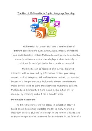 The use of multimedia in english language teaching | DOCX