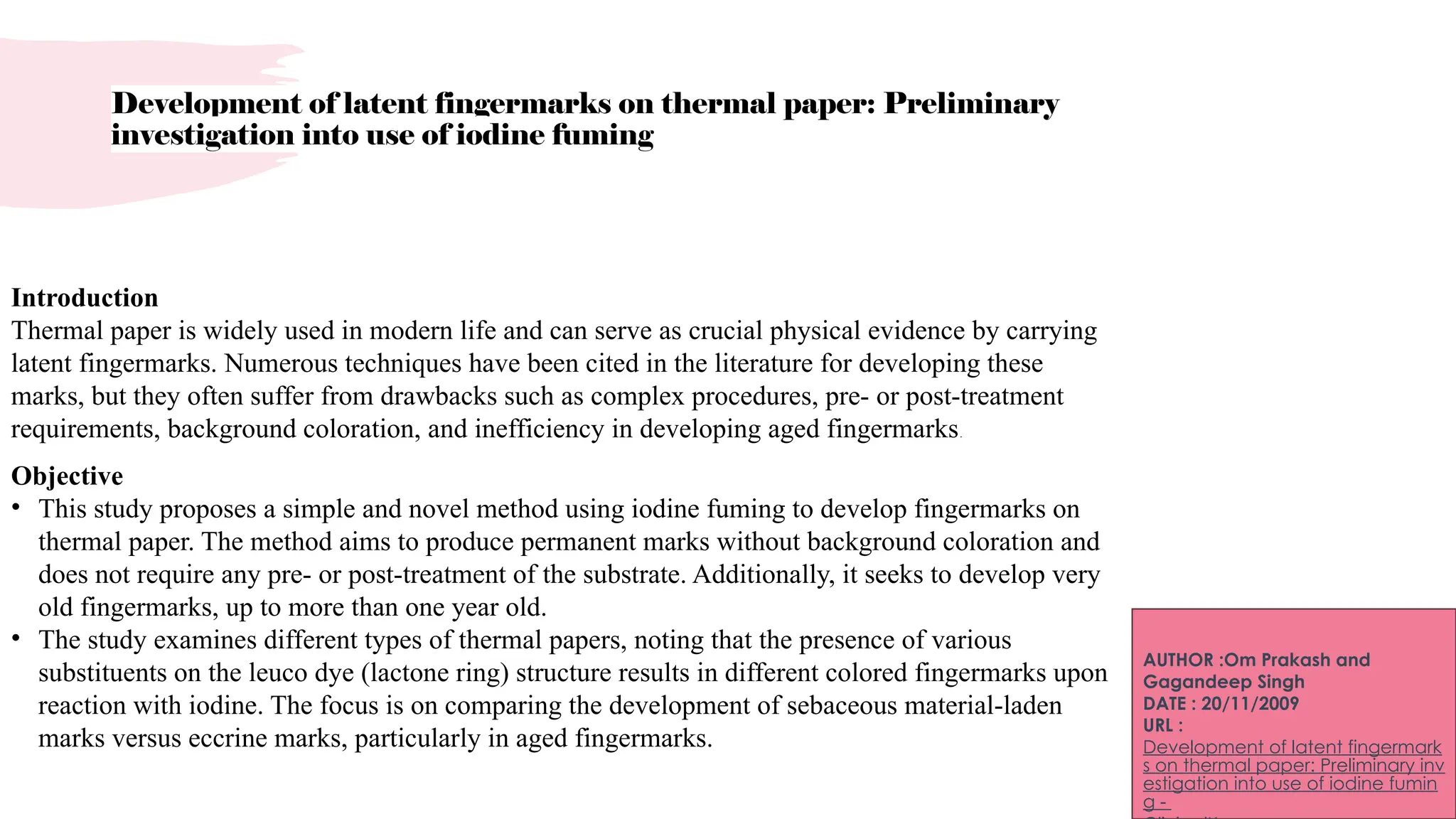 The use of Oil Red O in sequence. And iodine fuming,Journal review ...