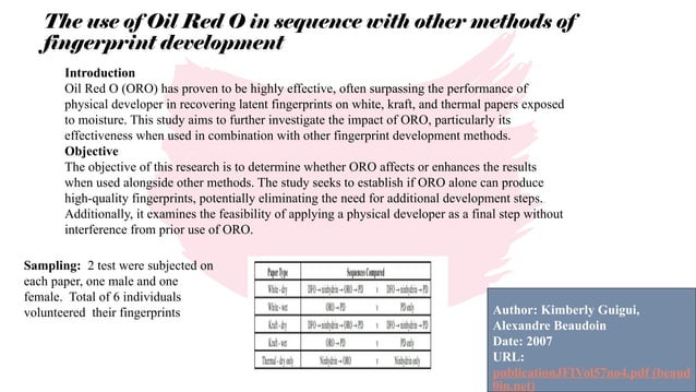 The use of Oil Red O in sequence. And iodine fuming,Journal review ...