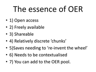 The use of open educational resources | PPTX