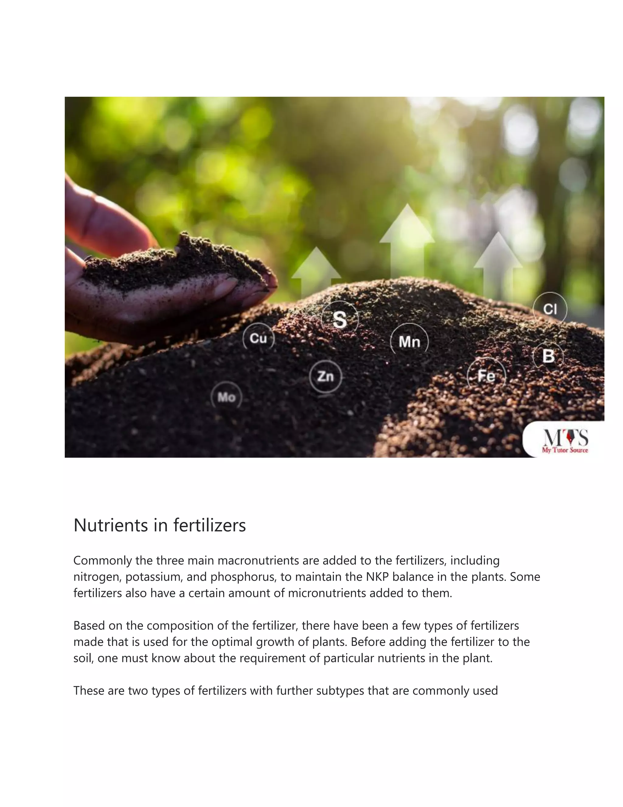 The Use of Organic and Inorganic Fertilizers.pdf | Agriculture | Industries