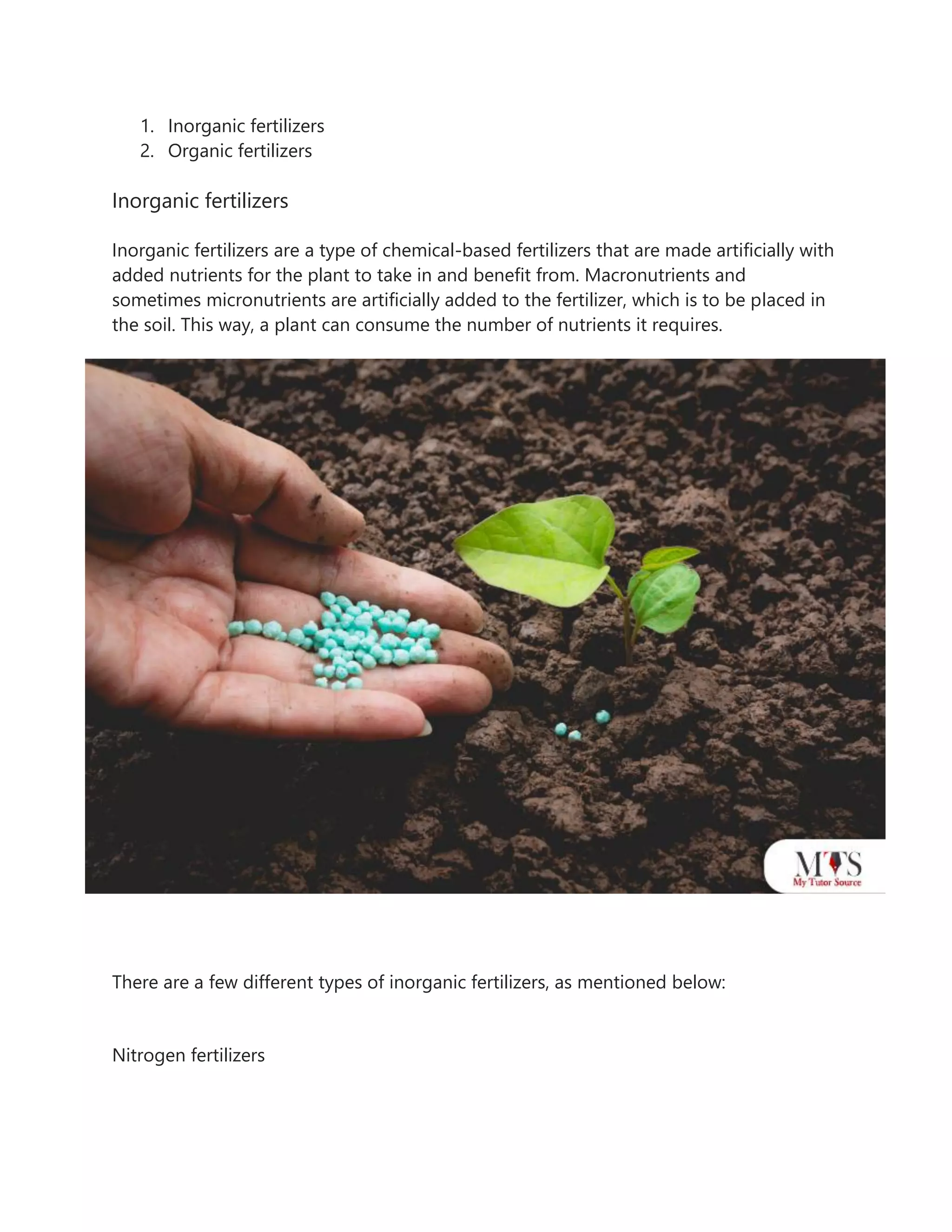 The Use of Organic and Inorganic Fertilizers.pdf | Agriculture | Industries