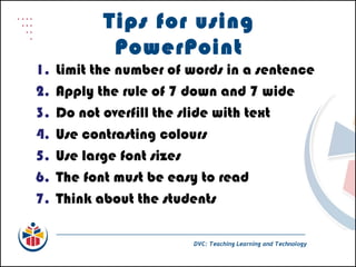 The use of PowerPoint in the classroom | PPT