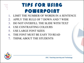 The use of PowerPoint in the classroom | PPT