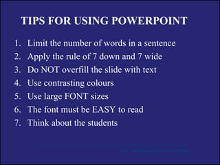 The use of PowerPoint in the classroom | PPT