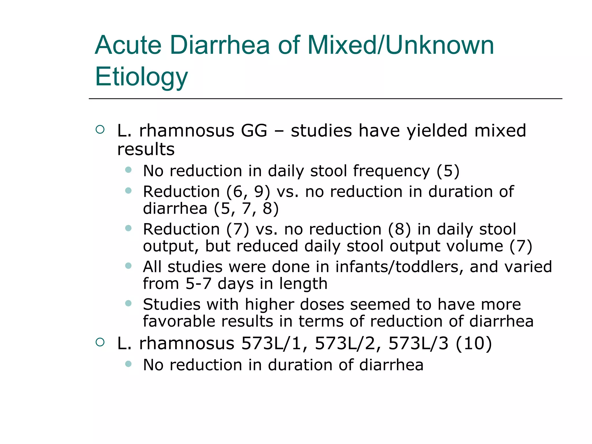 The Use Of Probiotics In The Management Of Diarrhea In Infants And ...