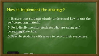 The use of self correcting materials (strategy in teaching math) | PPT