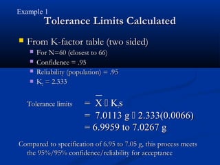 The Use Of Statistical Tolerance Limits For Process | PPT
