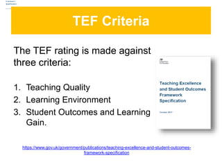 The use of technology in relation to the teaching excellence framework ...