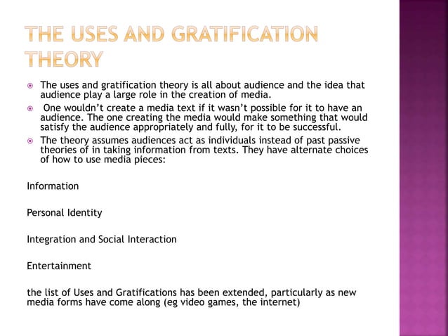 The uses and gratification theory | PPT