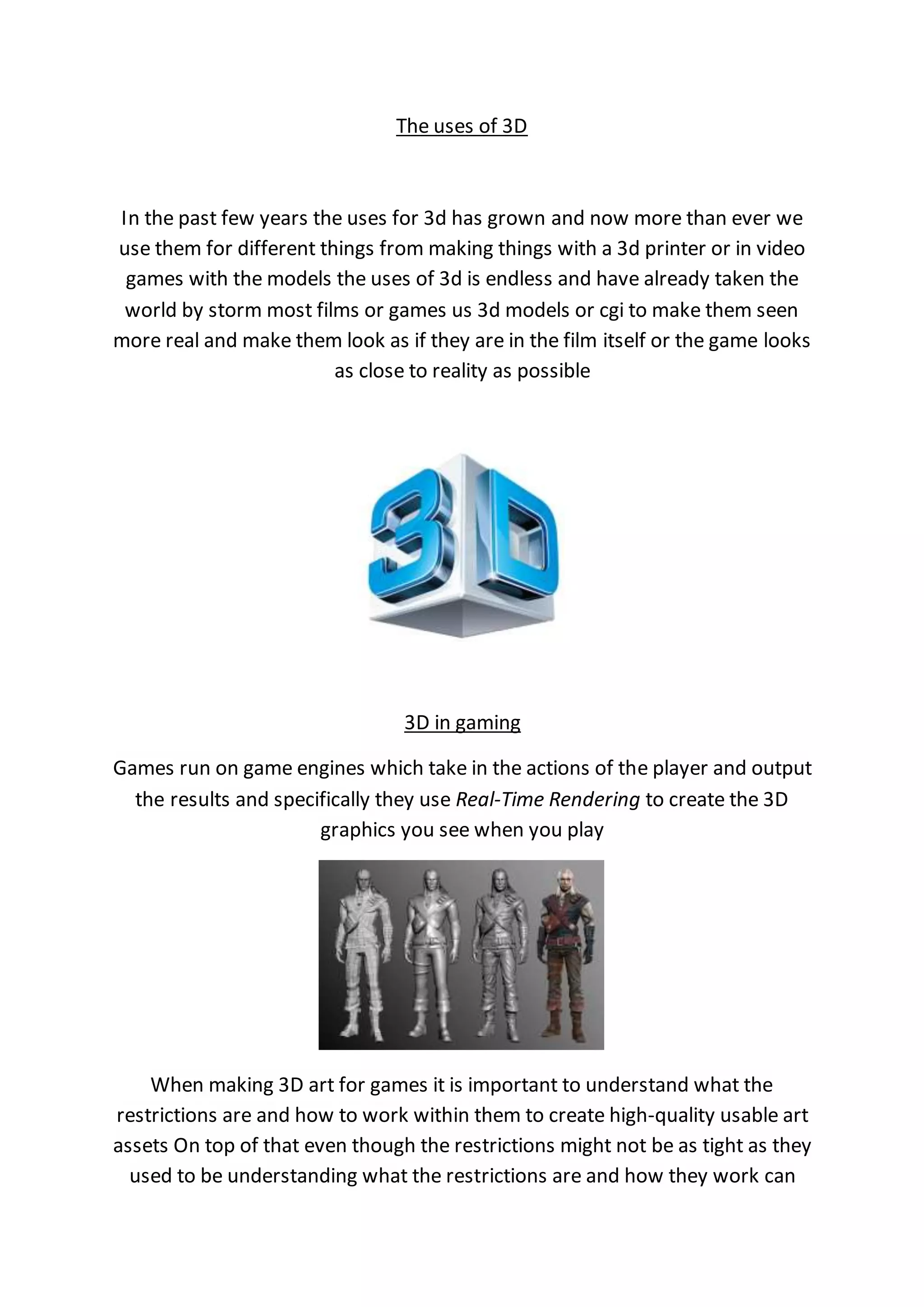 The uses of 3 d | PDF