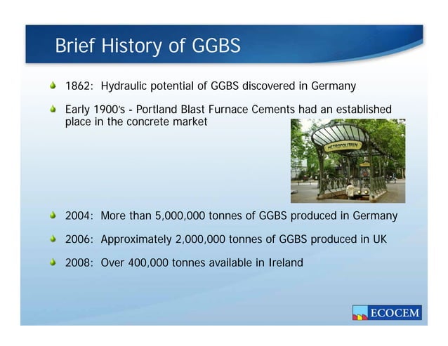 Benefits of using GGBS cement in large concrete pours | PPT