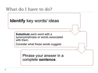 The use yr own words question classslides | PPTX
