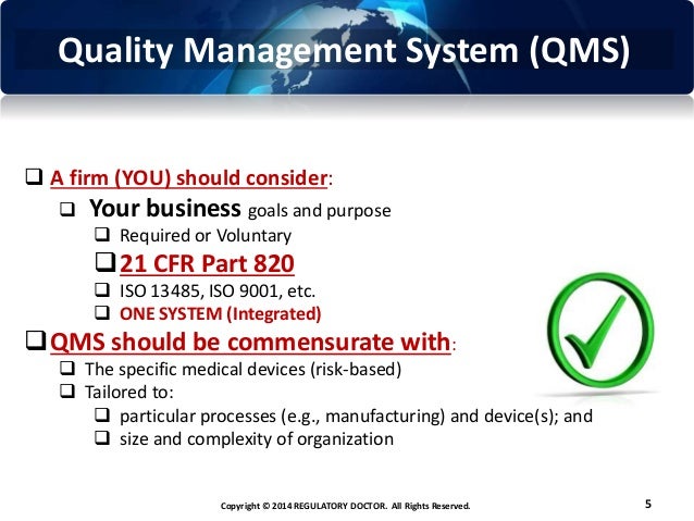The US FDA Quality System Regulation (QSR) - What Every Executive and…