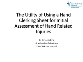 The utility of using a hand clerking sheet | PPTX