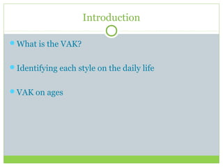The VAK learning style | PPT